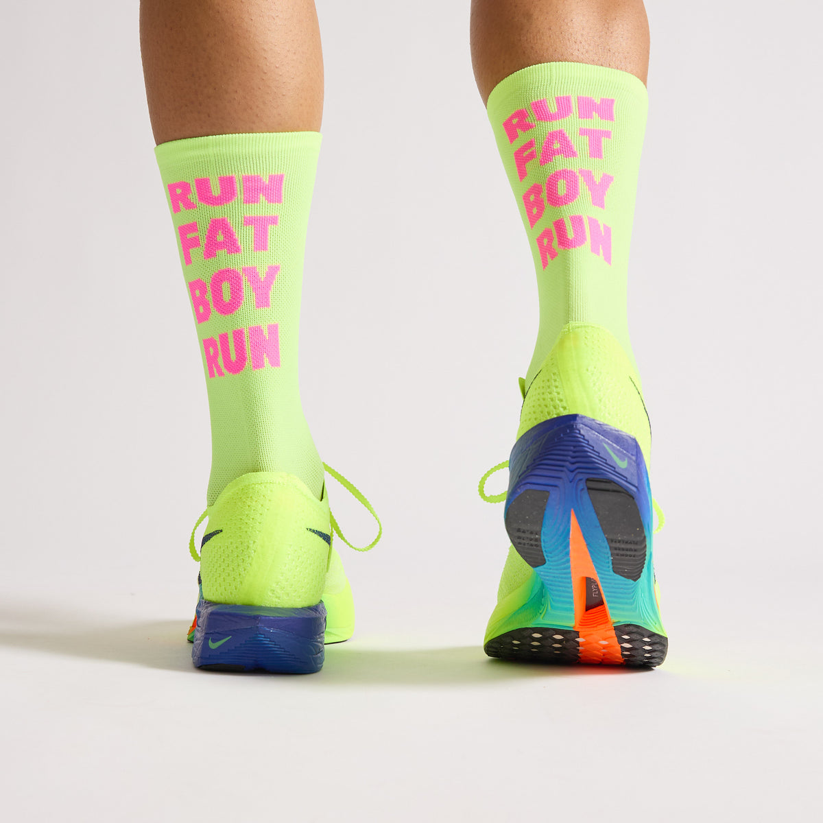 Run Fat Boy Run - Neon Yellow - Pro Socks – Stomp Socks